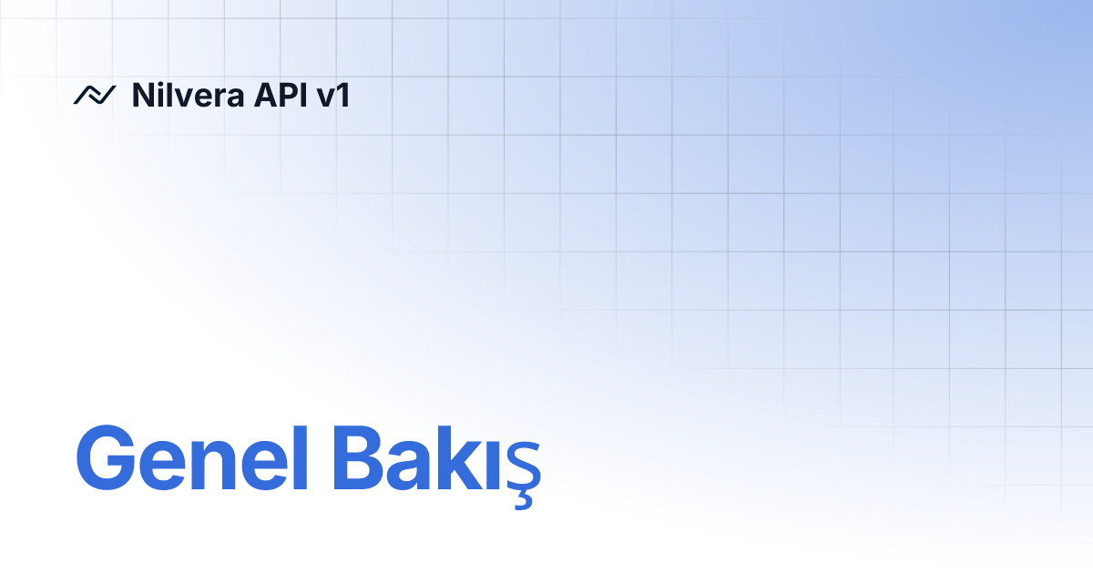 Genel Bakış | Nilvera API v1